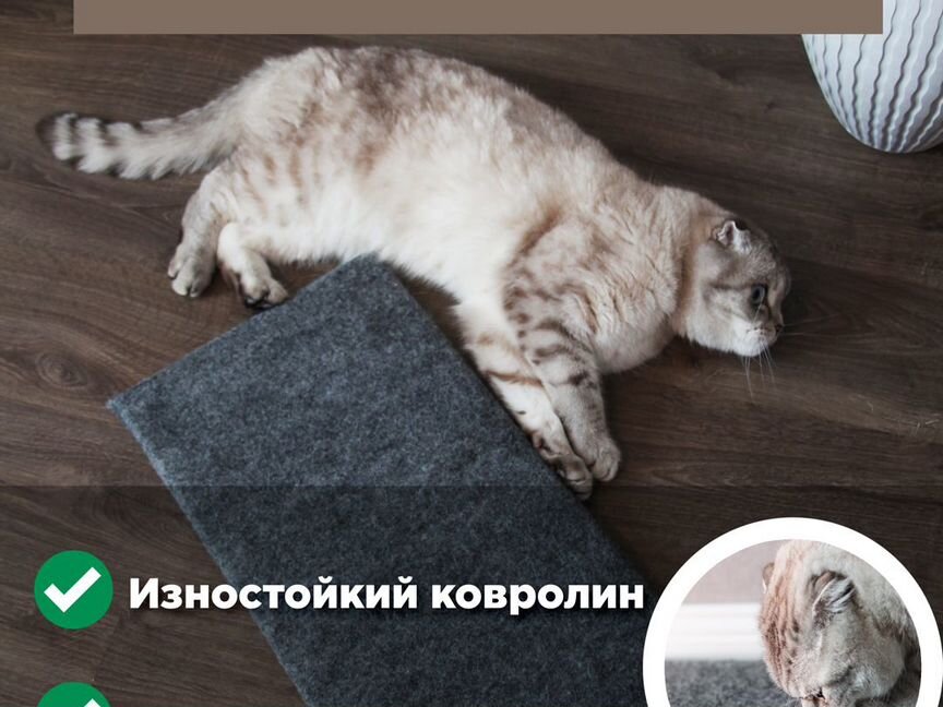 Когтеточка для кошек лежанка ковролиновая защитная