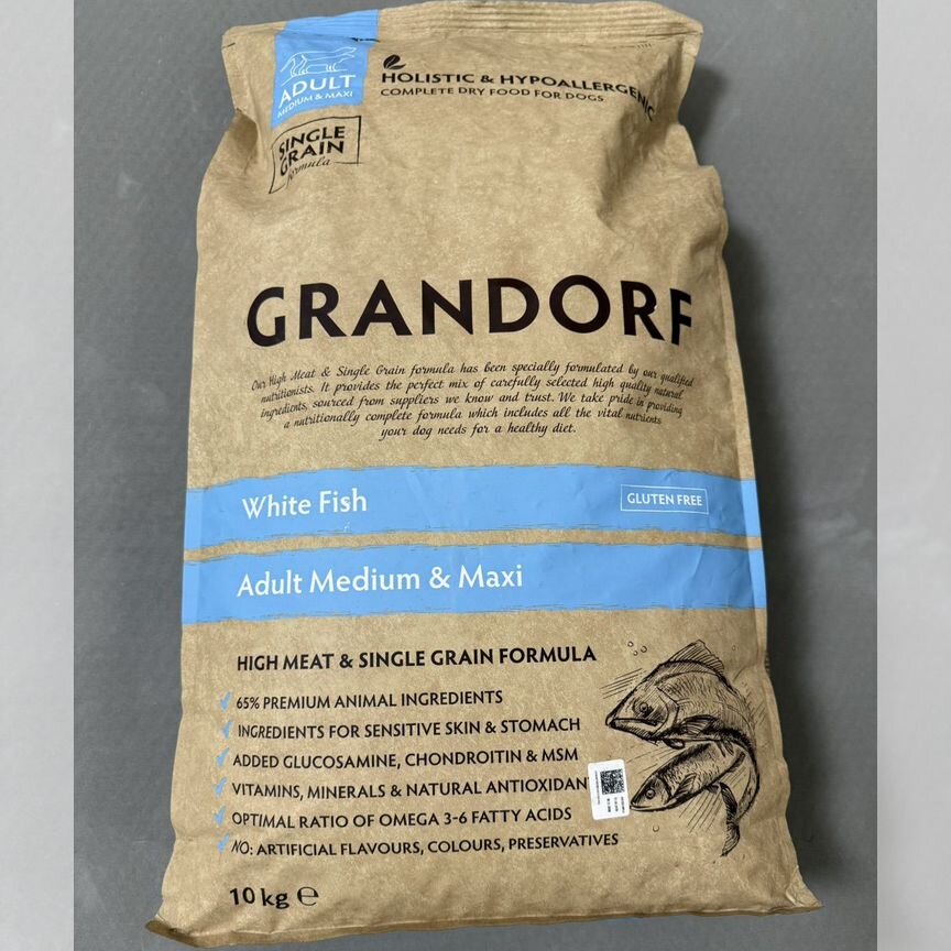 Корм для собак grandorf 10кг white fish
