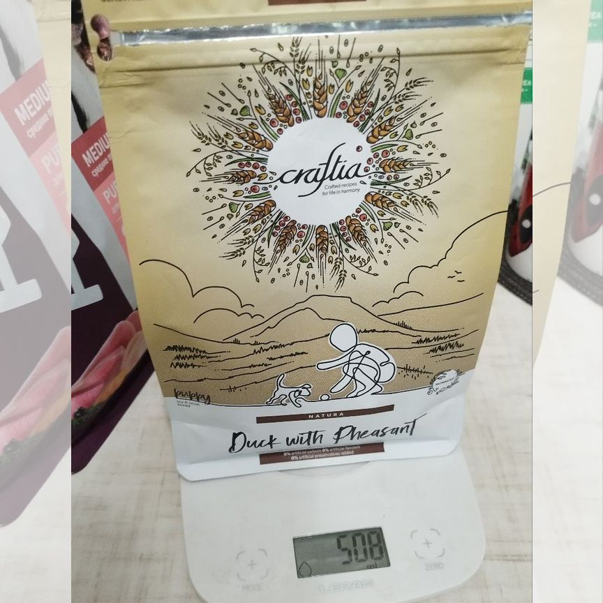 Корм для собак craftia puppy утка фазан 640гр