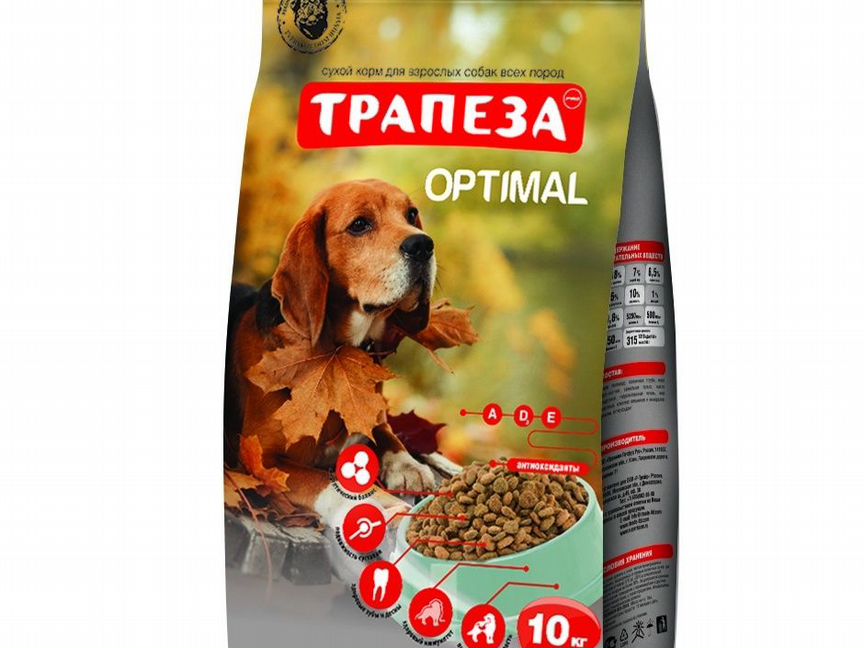 Корм Трапеза "Оптималь" с говядиной для