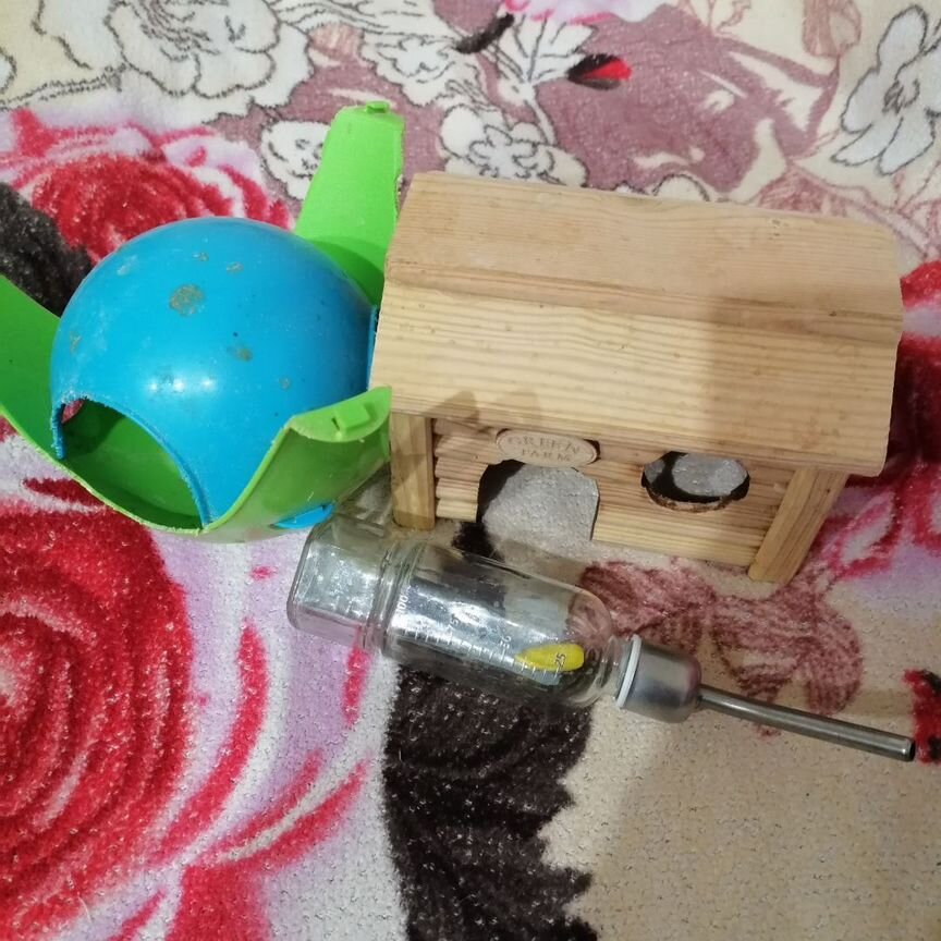 Поилка, гамачок и домик для крыс или хомячка