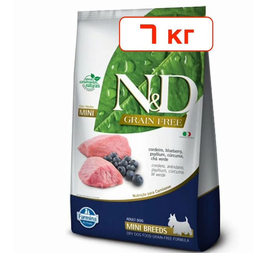 Farmina N&D prime Lamb & Blueberry 7 кг