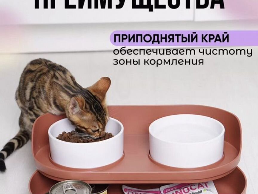 Двойная миска для кошек