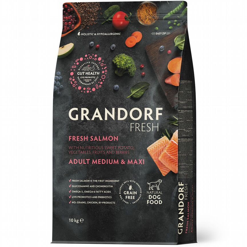 Сухой корм grandorf Fresh Dog Adult MED&maxi Salmo