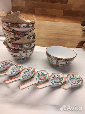Китайские пиалы фарфоровые с ложкой купить в Москве | Товары для дома и ...