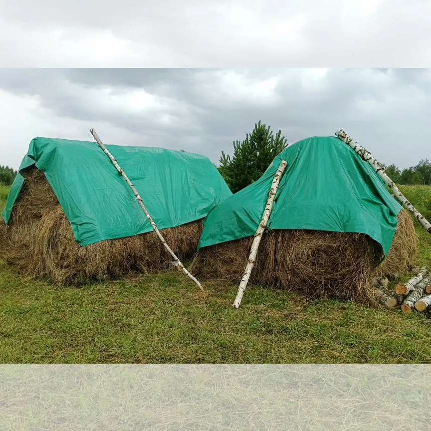Сено луговое в рулонах