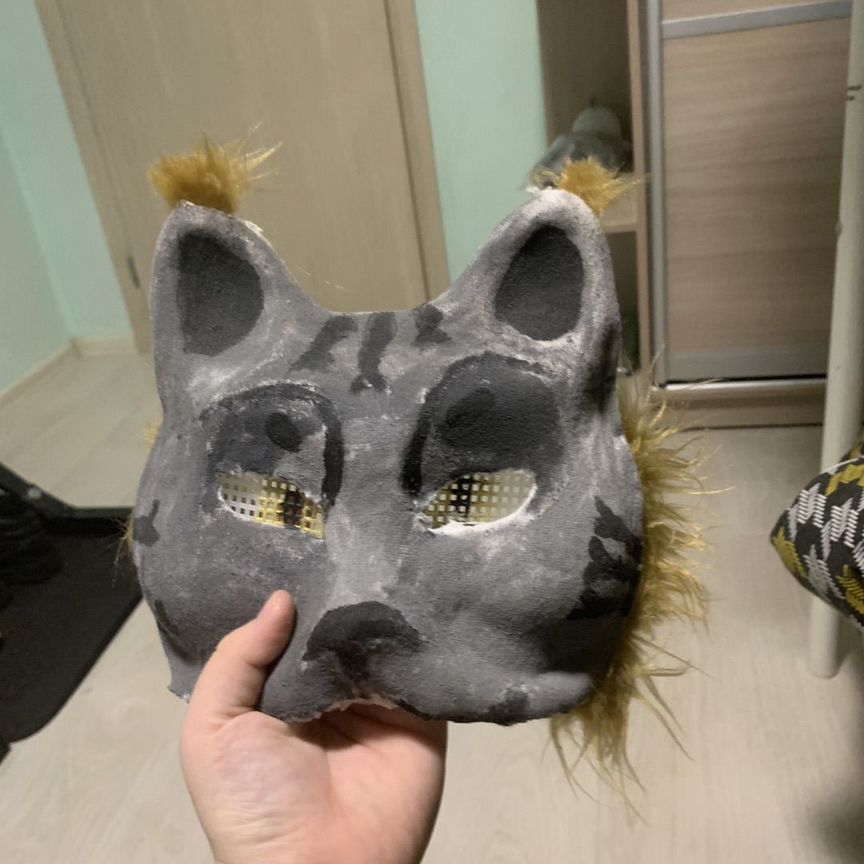 Маска для квадробики серая кошка