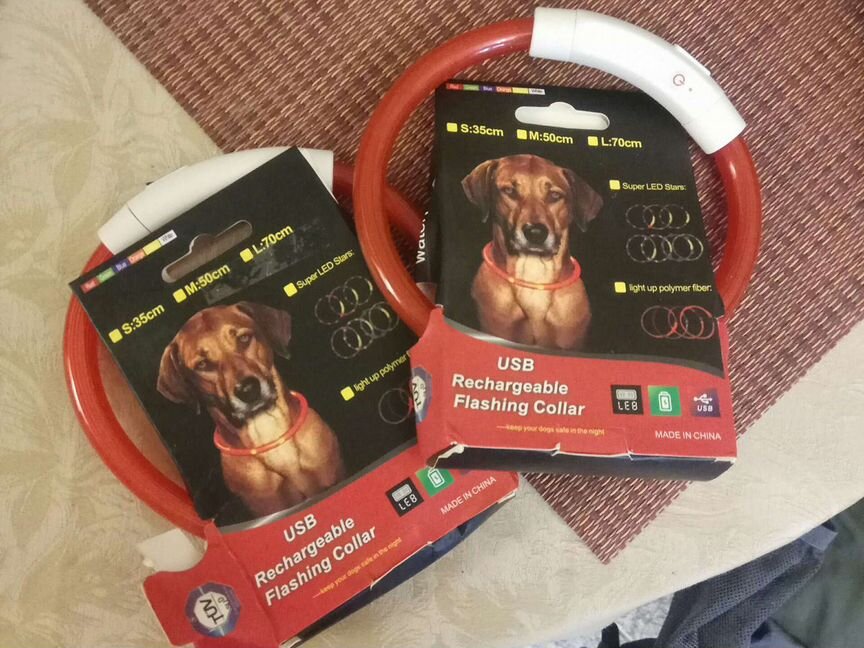 Светящиеся ошейники новые и 2 комбинезончика
