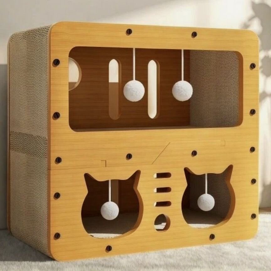 Когтеточка домик для кошки новый