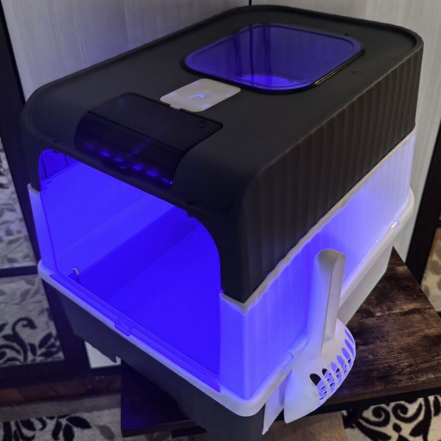 Закрытый лоток для кошек, модульный с лампой уф