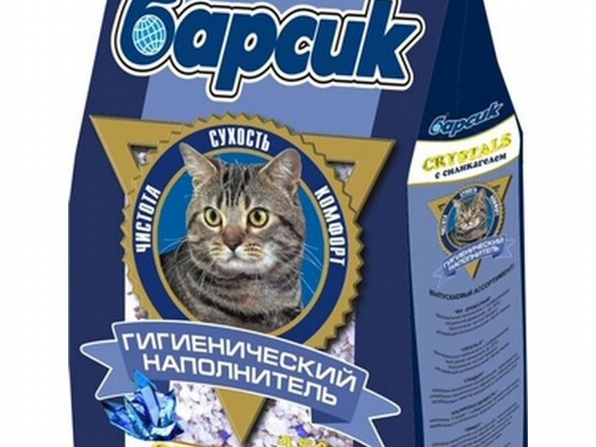 Наполнитель силикагелевый Барсик Crystals, 4,54 л