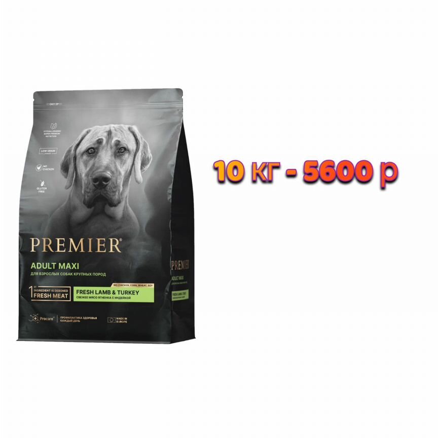 Premier корм ягненок для собак крупных пород10 кг
