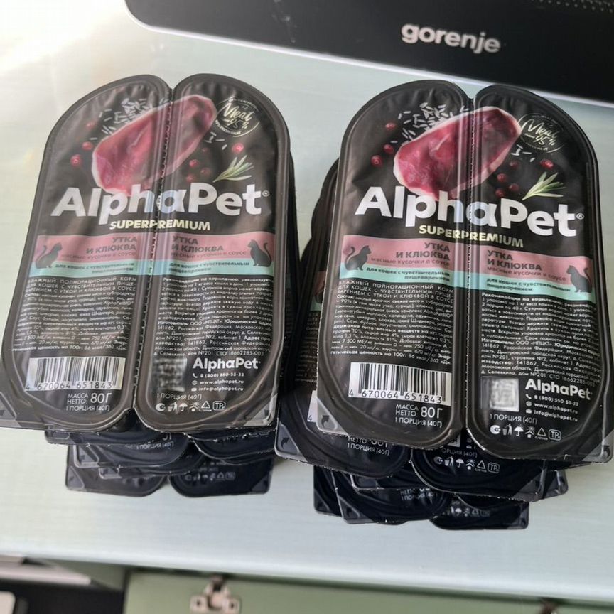 Корм влажный Alphapet клюква и утка