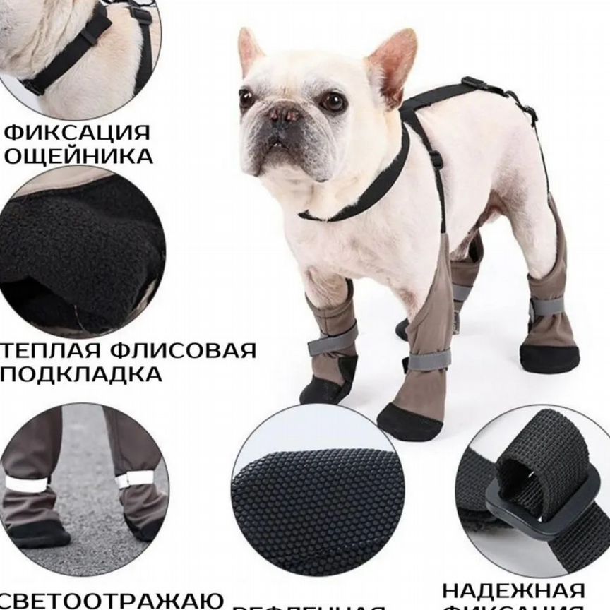 Ботиночки для собаки с подтяжками