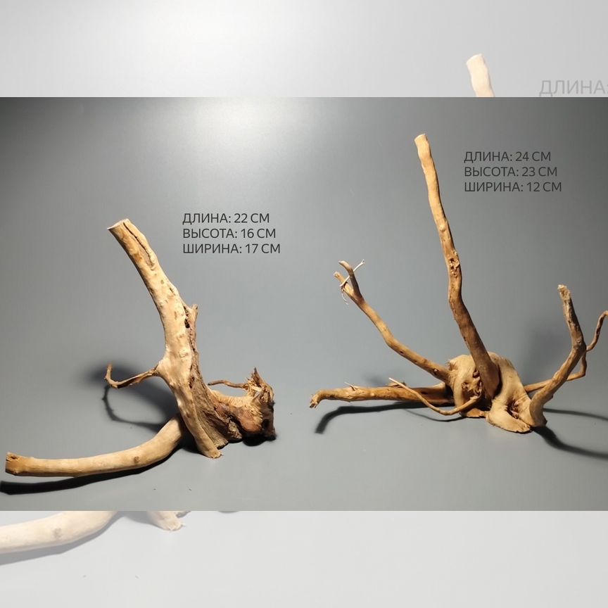 Коряги для аквариума паучий корень 2 штуки вк 33