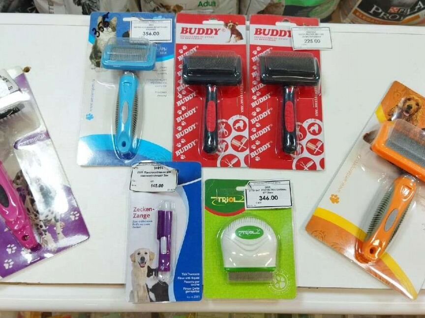 Чески для собак и кошек, когтестрижки, ошейники, П