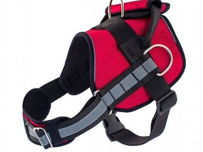Шлейка для служебных собак (тяговая) Комбокрасная