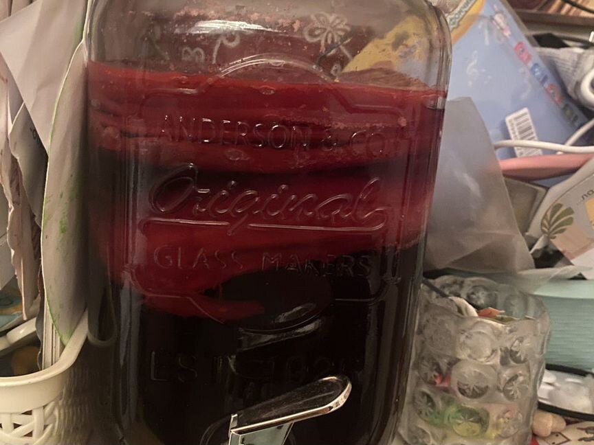 Чайный гриб на каркаде с мёдом