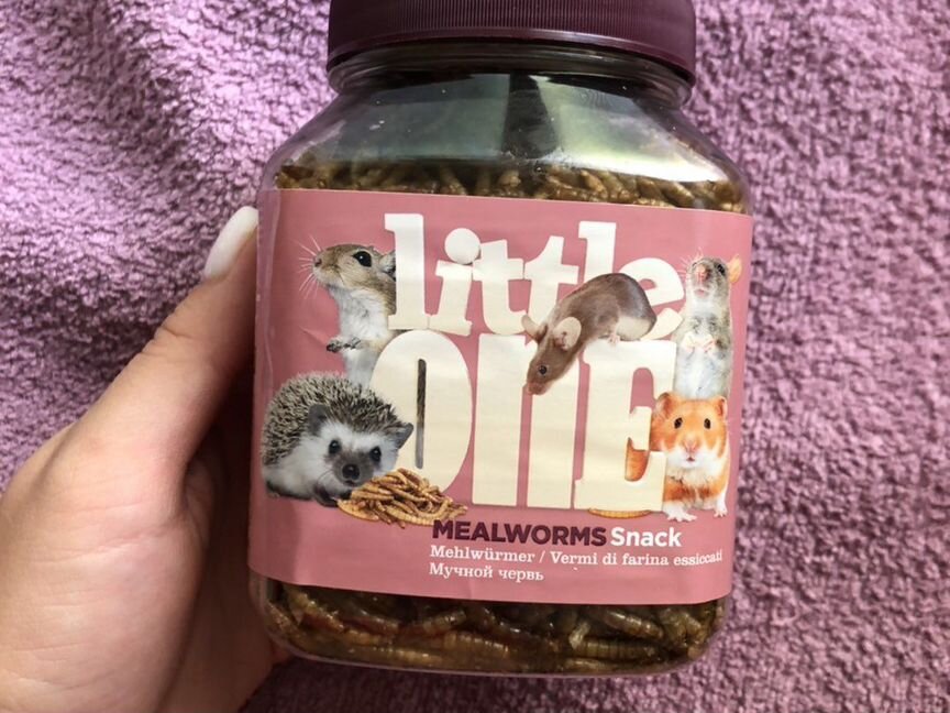 Мучной червь сушеный для животных/грызунов