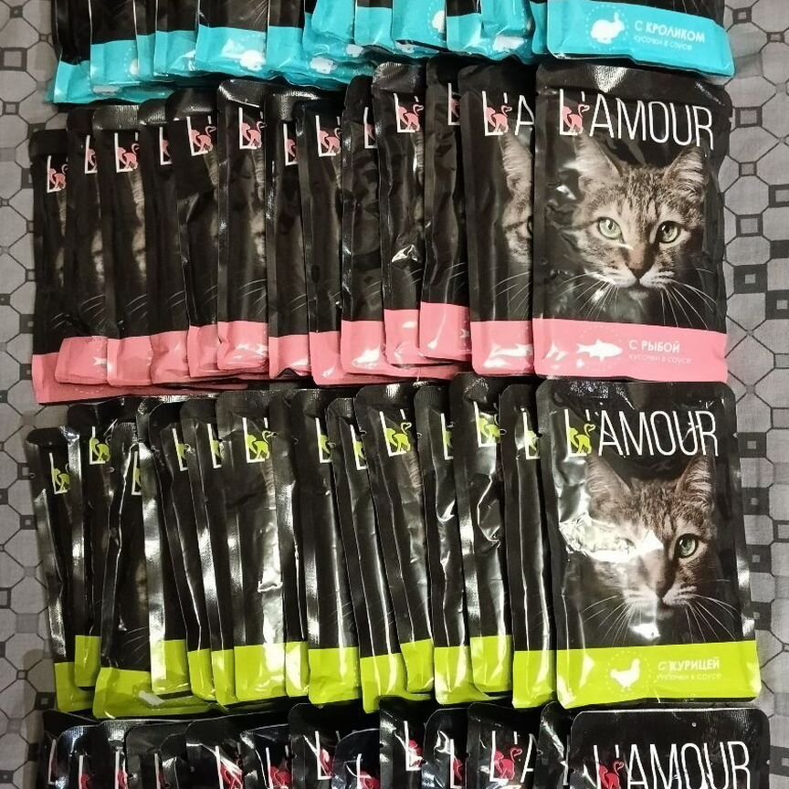 Корм влажный L'amour, ассорти, 59 шт