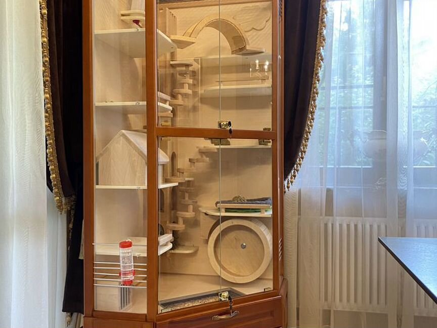 Витрина для шиншилл, дегу "Орех VIP" каменная