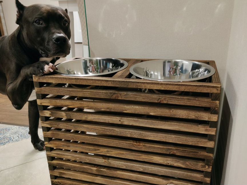 Миски для собак с подставкой, стойка для мисок