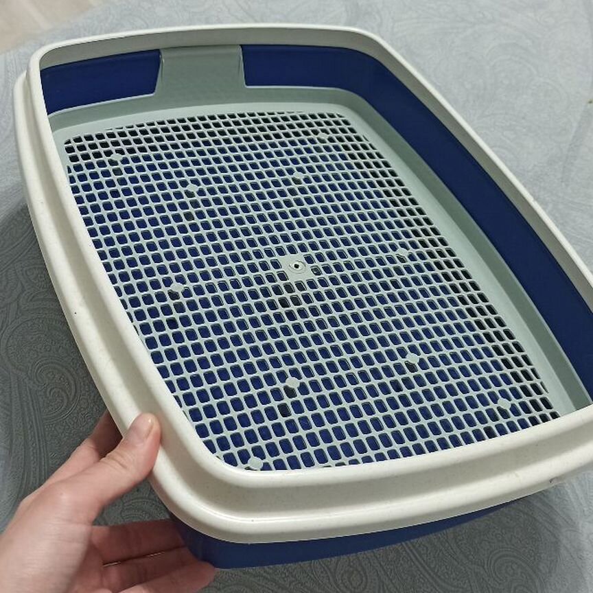 Лоток для кошек с сеткой и бортиком