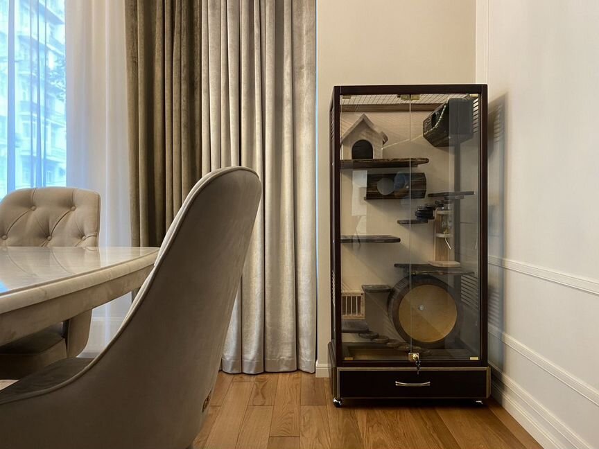 Витрина для шиншилл, дегу с полками от натоптышей