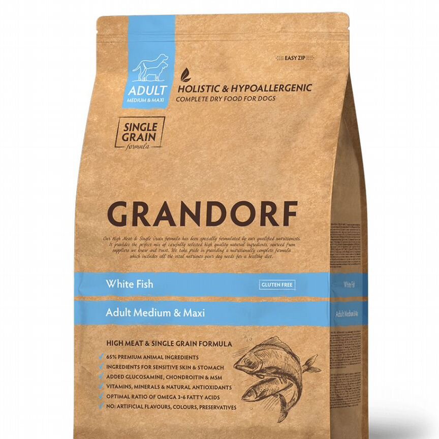Сухой корм Grandorf Holistic Adult белая рыба 3 кг