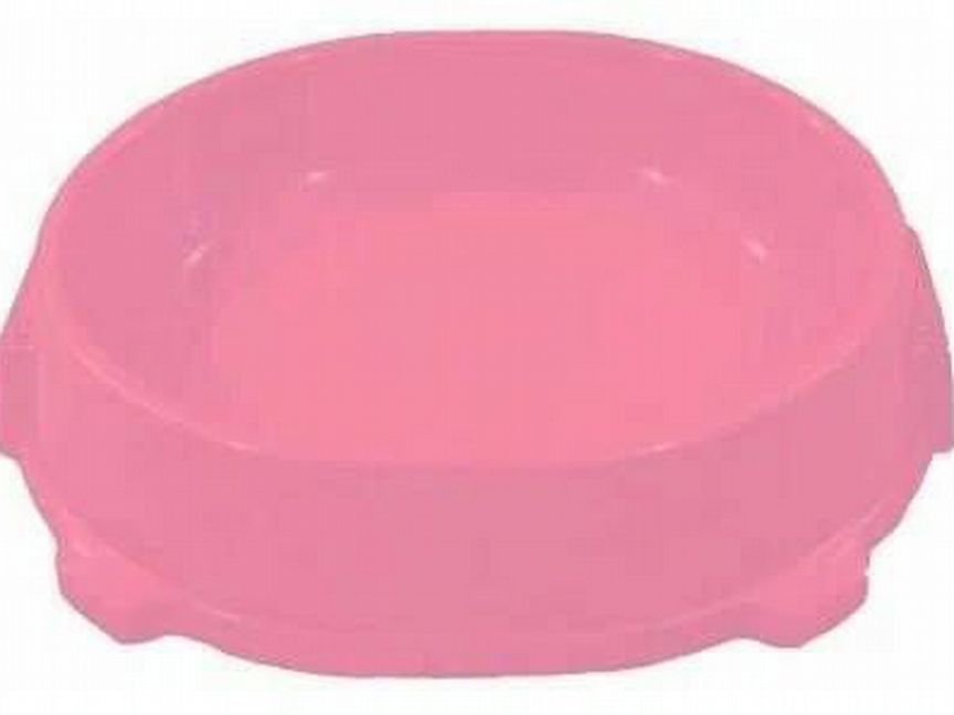 Миска одинарная пластиковая 0,22 для кошек цвет ро
