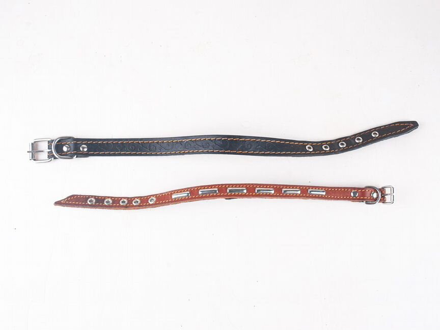 2 ошейника для собак, кожа