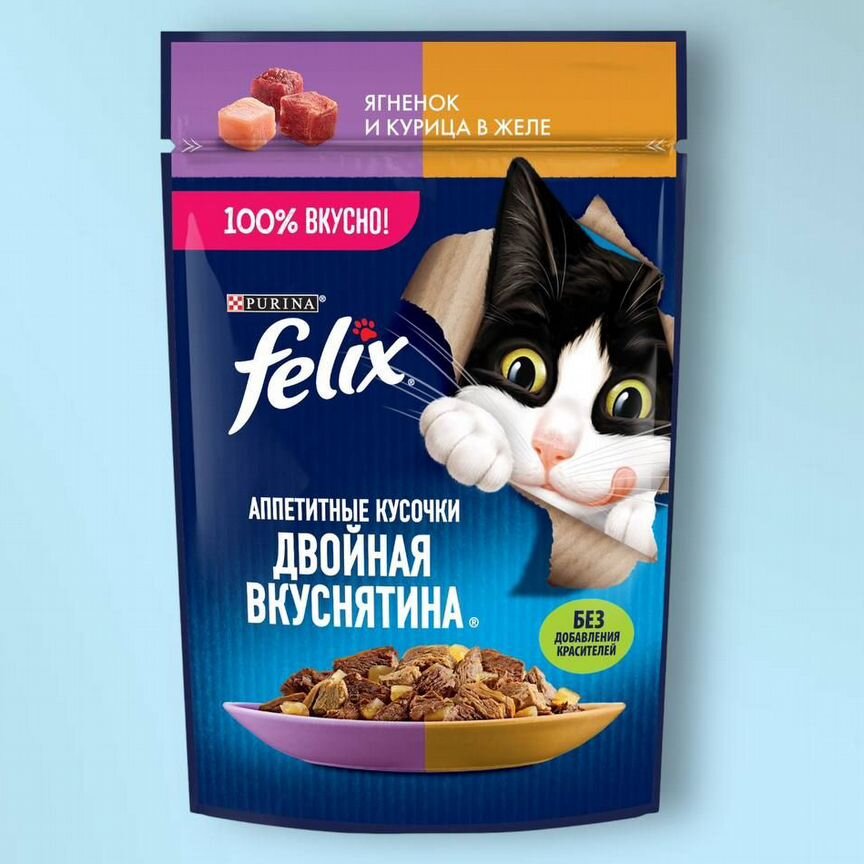 Влажный корм для кошек Felix 75г