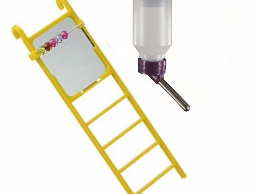 Лесенка с зеркалом для попугая