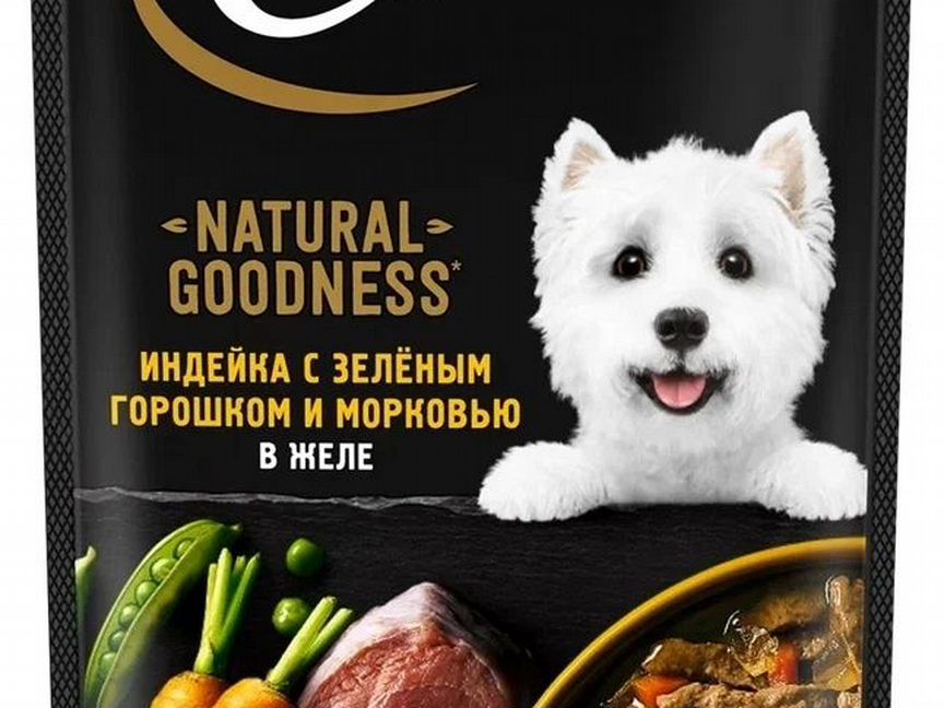 Cesar паучи для собак с индейкой, горохом, морковь