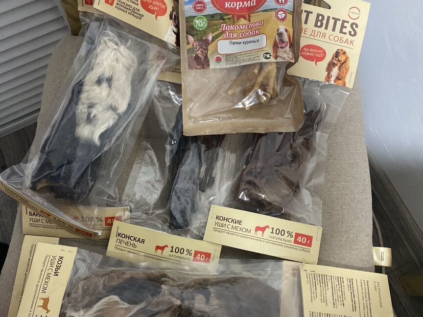 Лакомства для собак, уши, сушеные уши