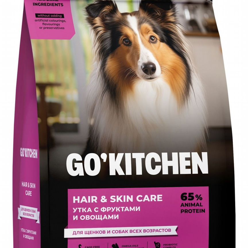 GO'kitchen для щенков и собак, со свежей уткой и о