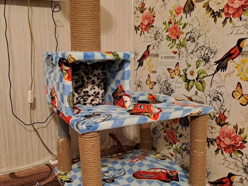 Кошачий домик с когтеточкой