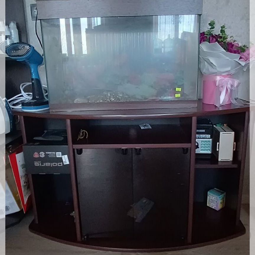 Аквариум с тумбой новый