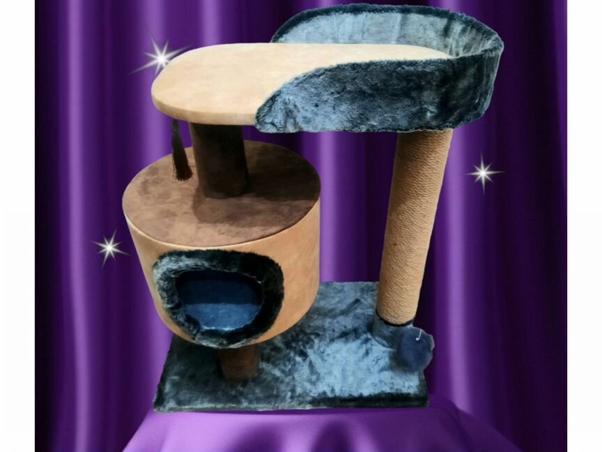 Домик с когтеточкой для кошек новый