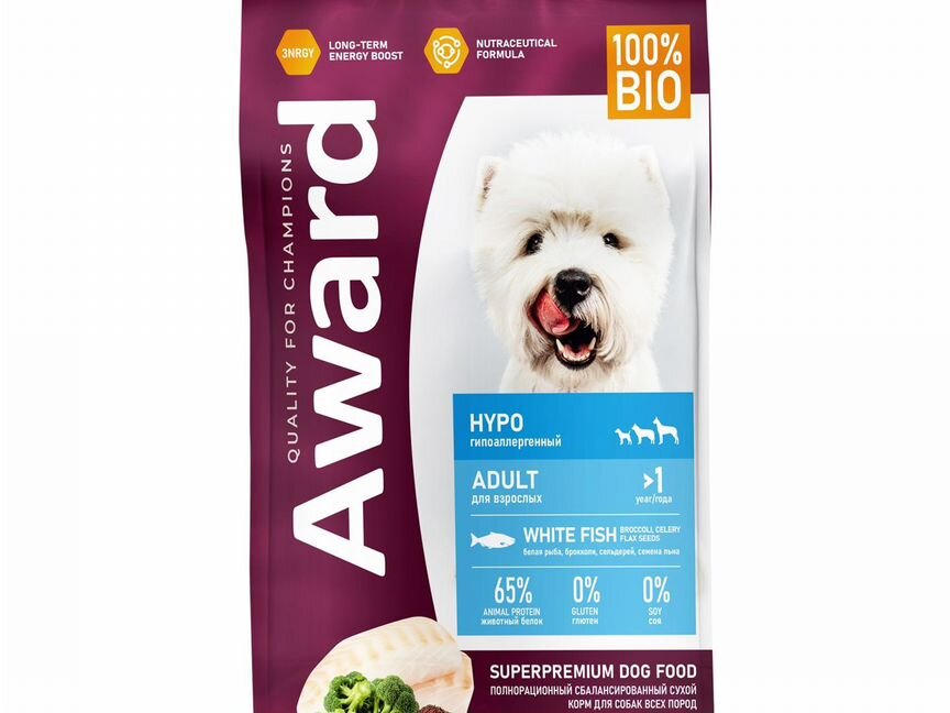 Сухой корм award hypo для взрослых собак 12кг