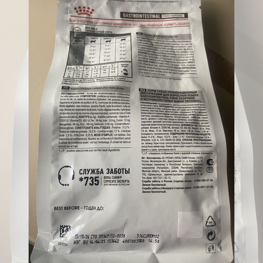 Корм для кошек royal canin gastrointestinal