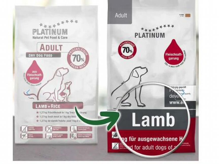 Platinum для взрослых cобак - ягненок+рис 5 кг