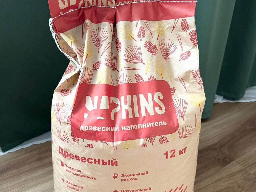 Napkins древесный наполнитель для лотка, 12 кг