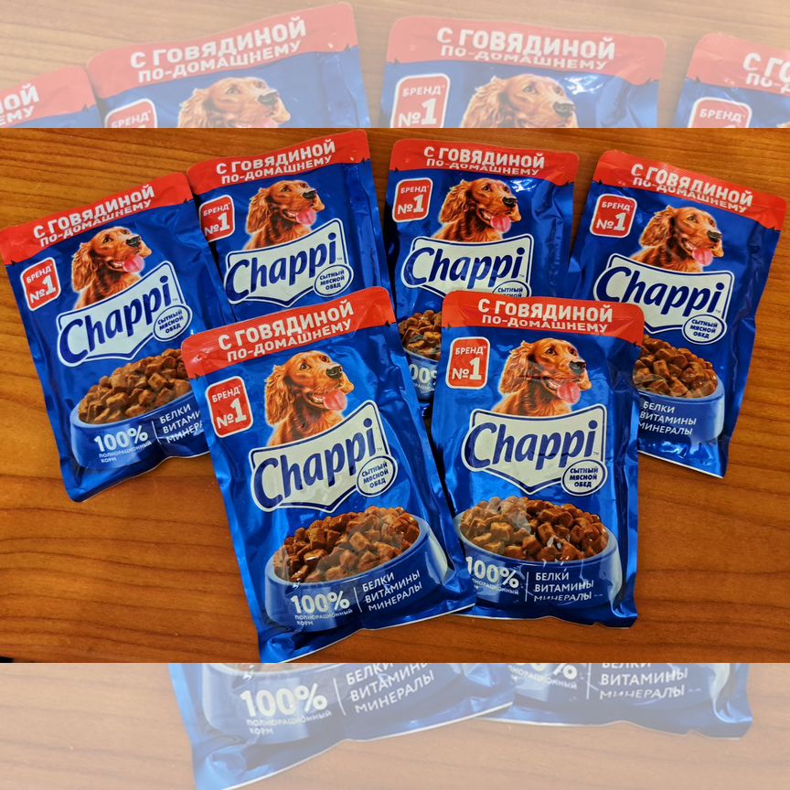 Chappi корм для собак влажный, говядина, 6 шт 85 г