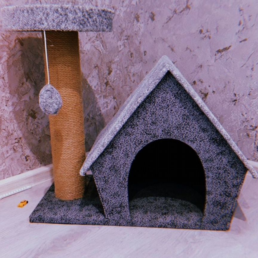 Дом - когтеточка с лежанкой