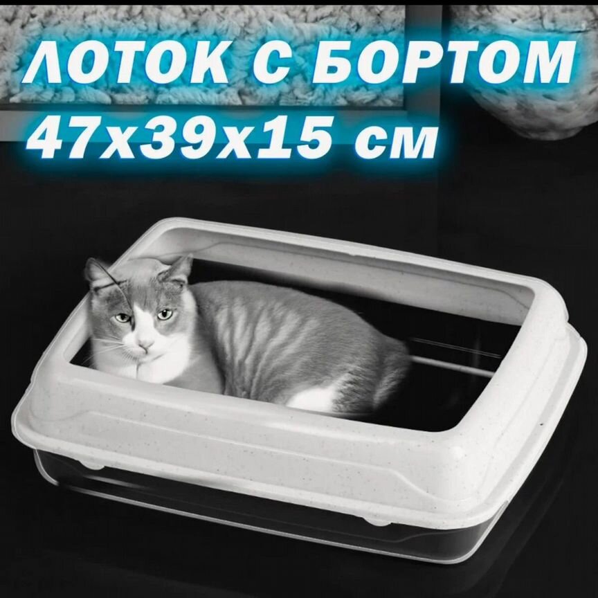 Лоток для кошек с бортиками