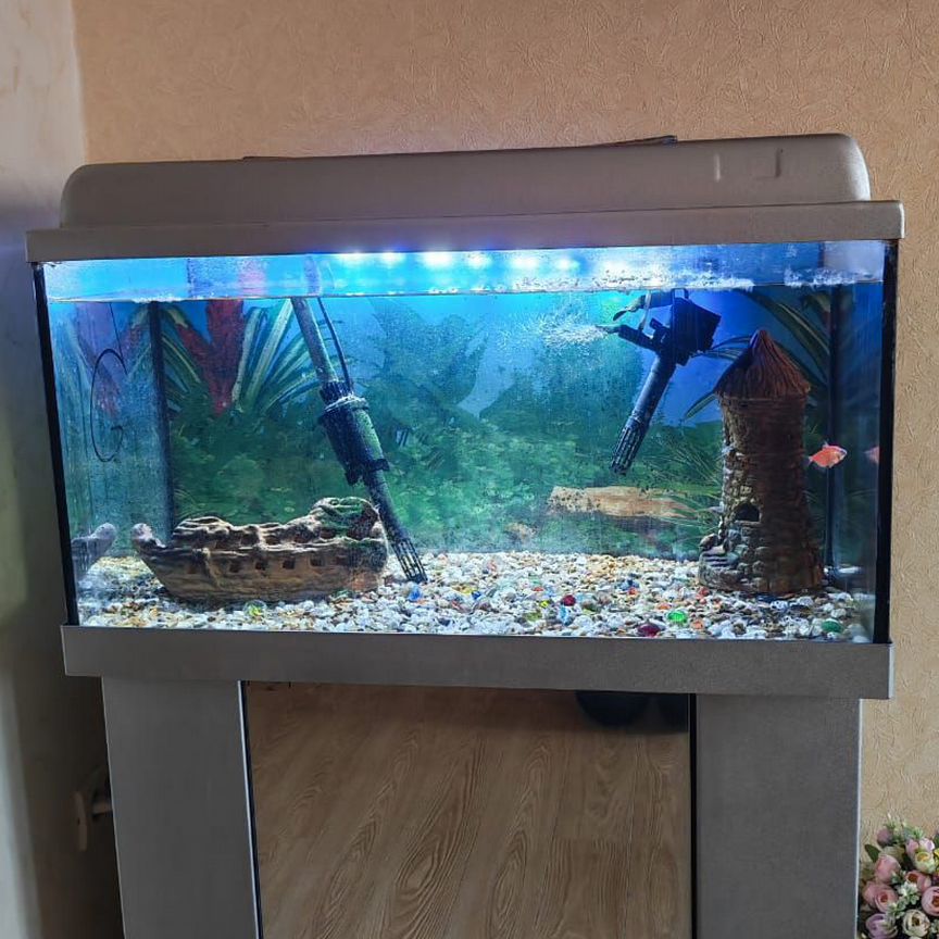 Аквариум с тумбой бу 100л