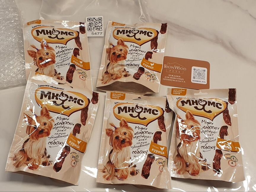 Мнямс лакомство для собак. Колбаски