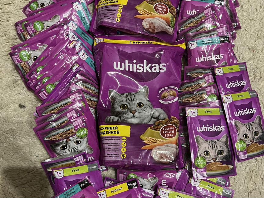 Новый сухой и влажный корм для кошек Whiskas