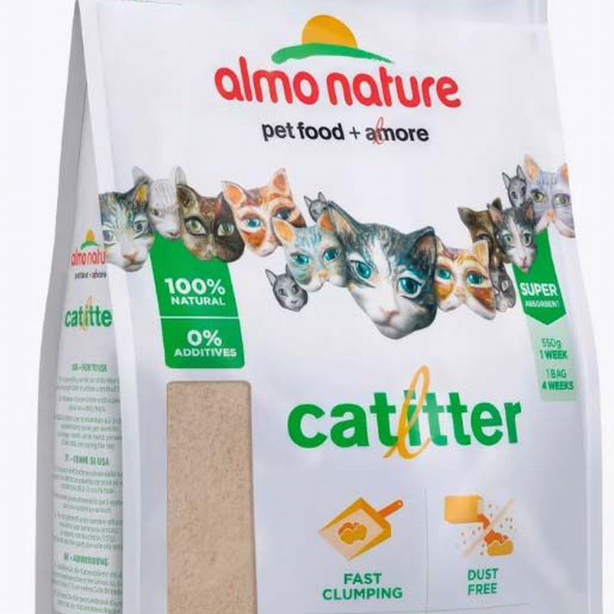 Наполнитель для кошек комкующийся Almo Nature Cat